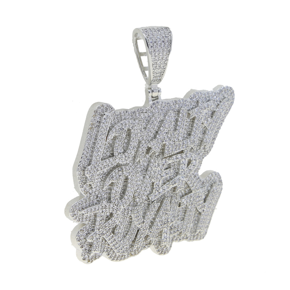 Letter Loyalty Over Royalty Pendant Paired with 61cm Rope Chain