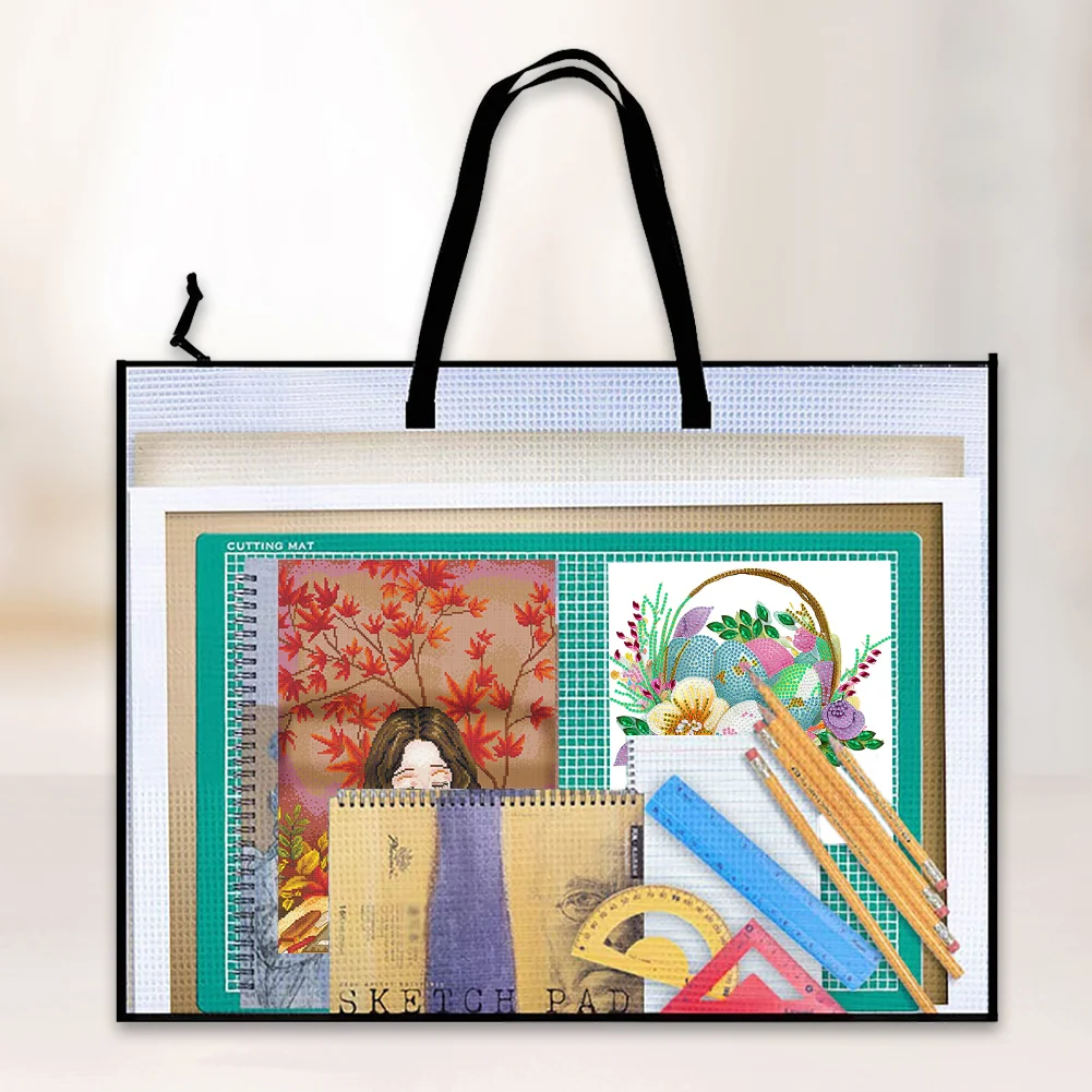 Cross Stitch Mesh File Tote Bag with Handle for Cross Stitch Projects ...