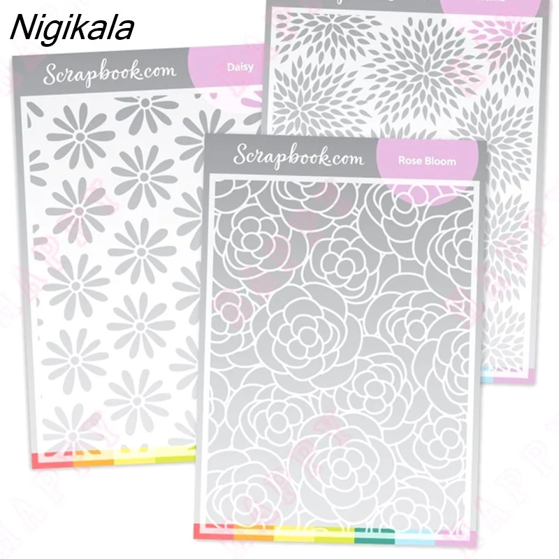 Nigikala New Heart Patterns 6x8 Layered Stencils Diy Embossing Paper ...