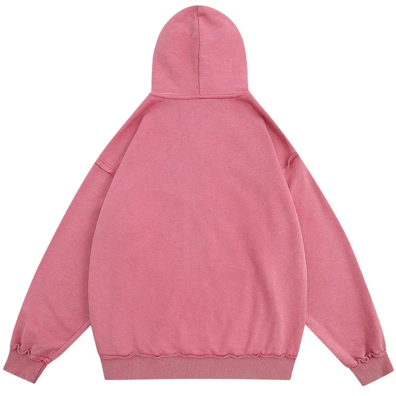 Y2K STAR PATCH EMBROIDERED ZIP UP HOODIE