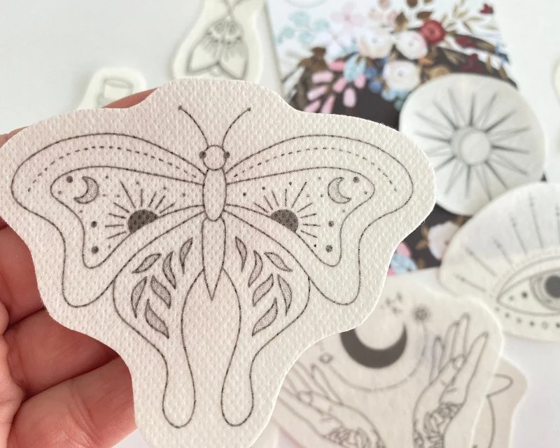 Water Soluble Moons and magic Embroidery Pattern，Peel and Stick ...