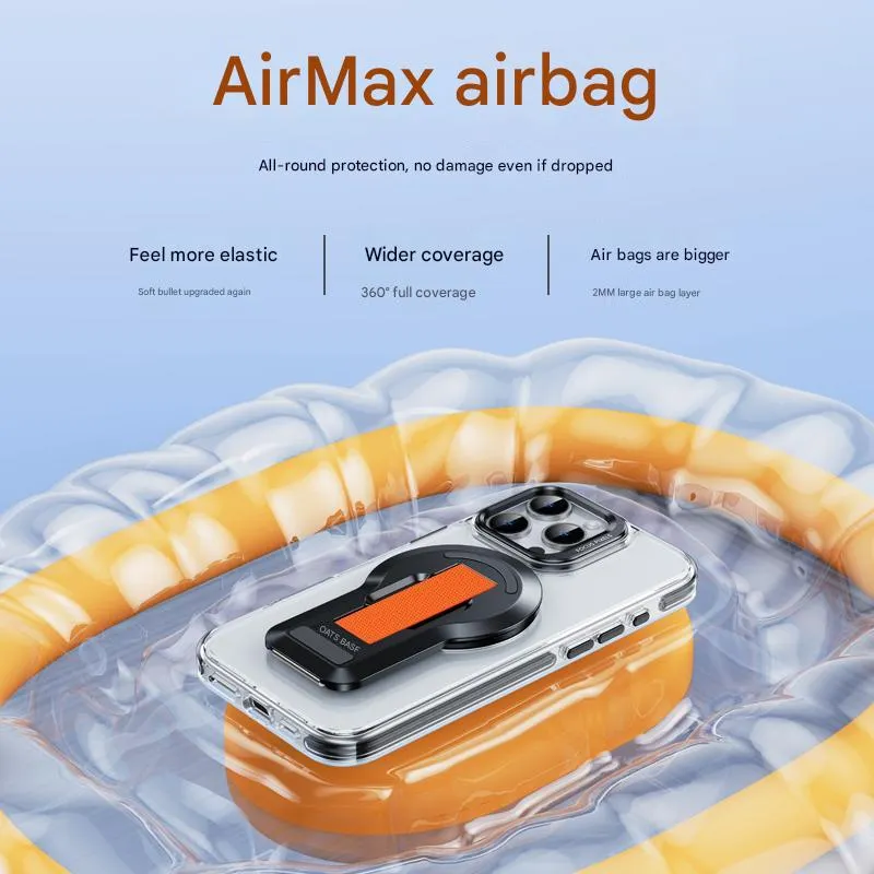 Suspended metal bracket airbag anti-fall iPhone16promax mobile phone case