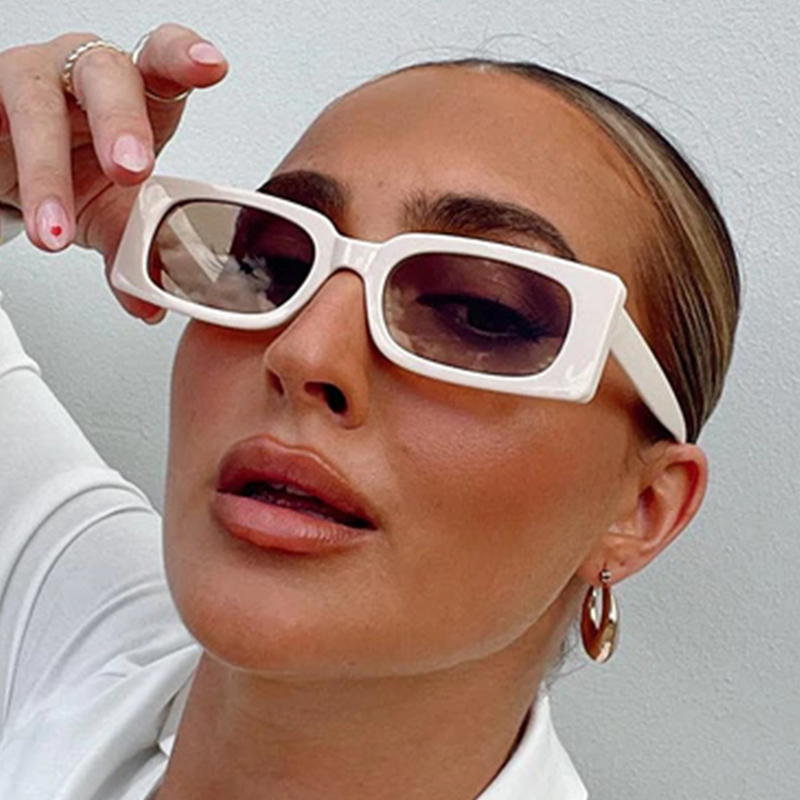 New White Rectangle Sunglasses Women Brand Designer Square Small Frame ...