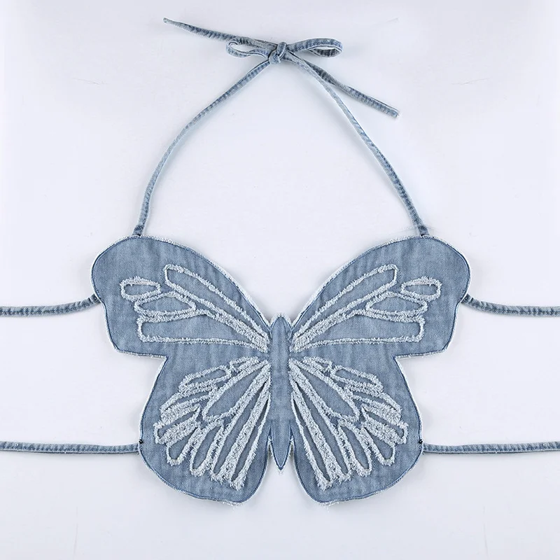 BUTTERFLY DENIM STRAP CAMISOLE