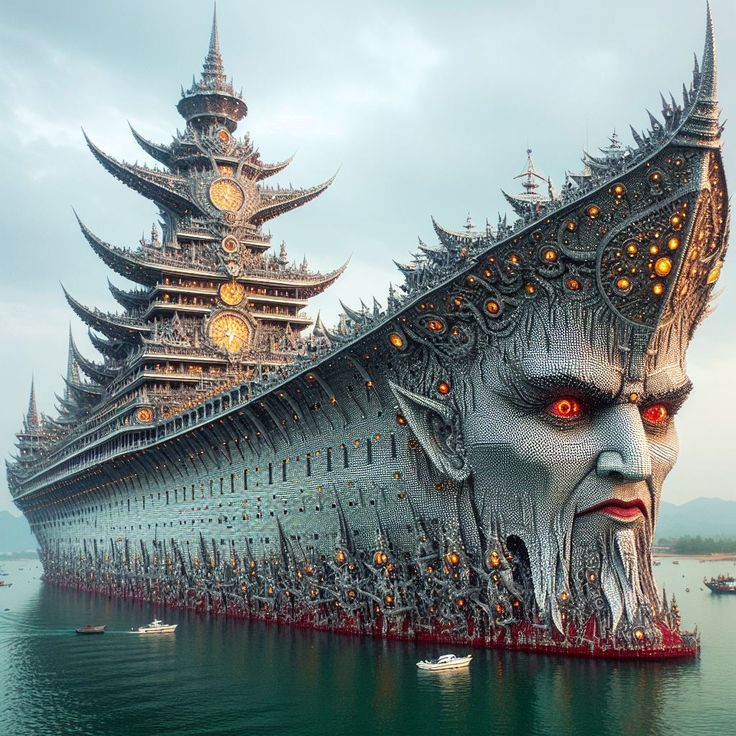 Terror Ship (velvet cloth) AB drill full round/square diamond painting