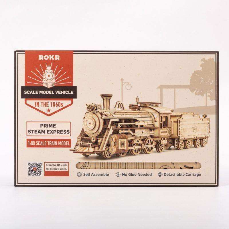 ROKR 1/80 Scale Model Train Prime Steam Express MC501 | Wooden Puzzle