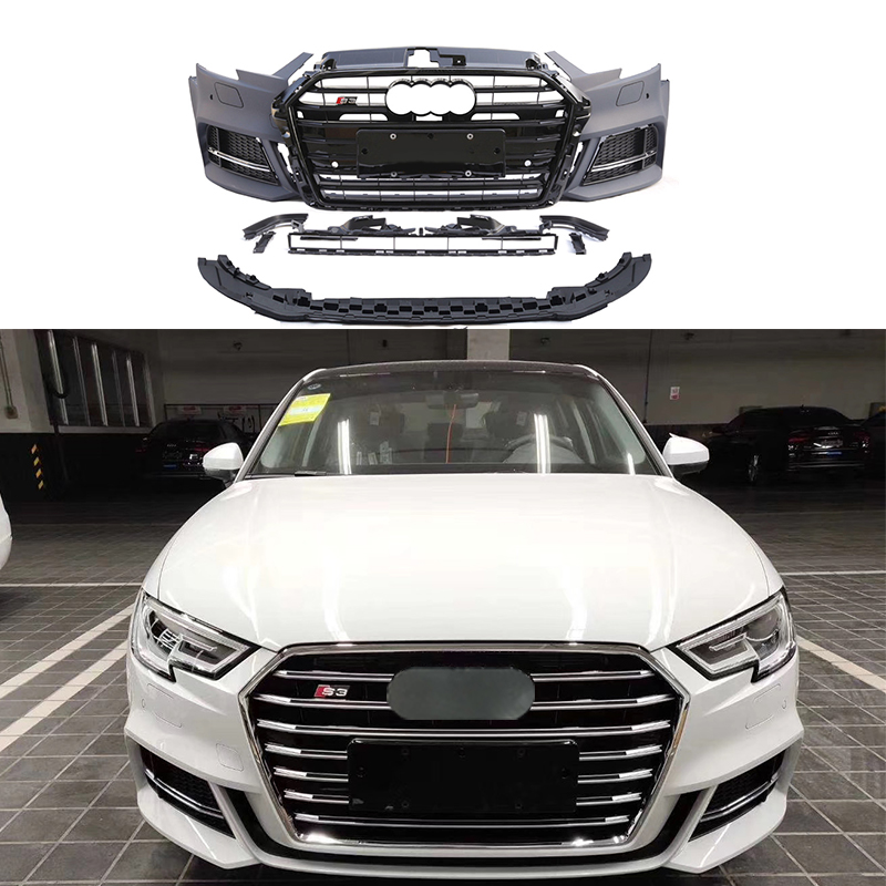 Audi A3 S3 8V.5 2017-2019 TO S3 style Bodykit front bumper and grill to ...