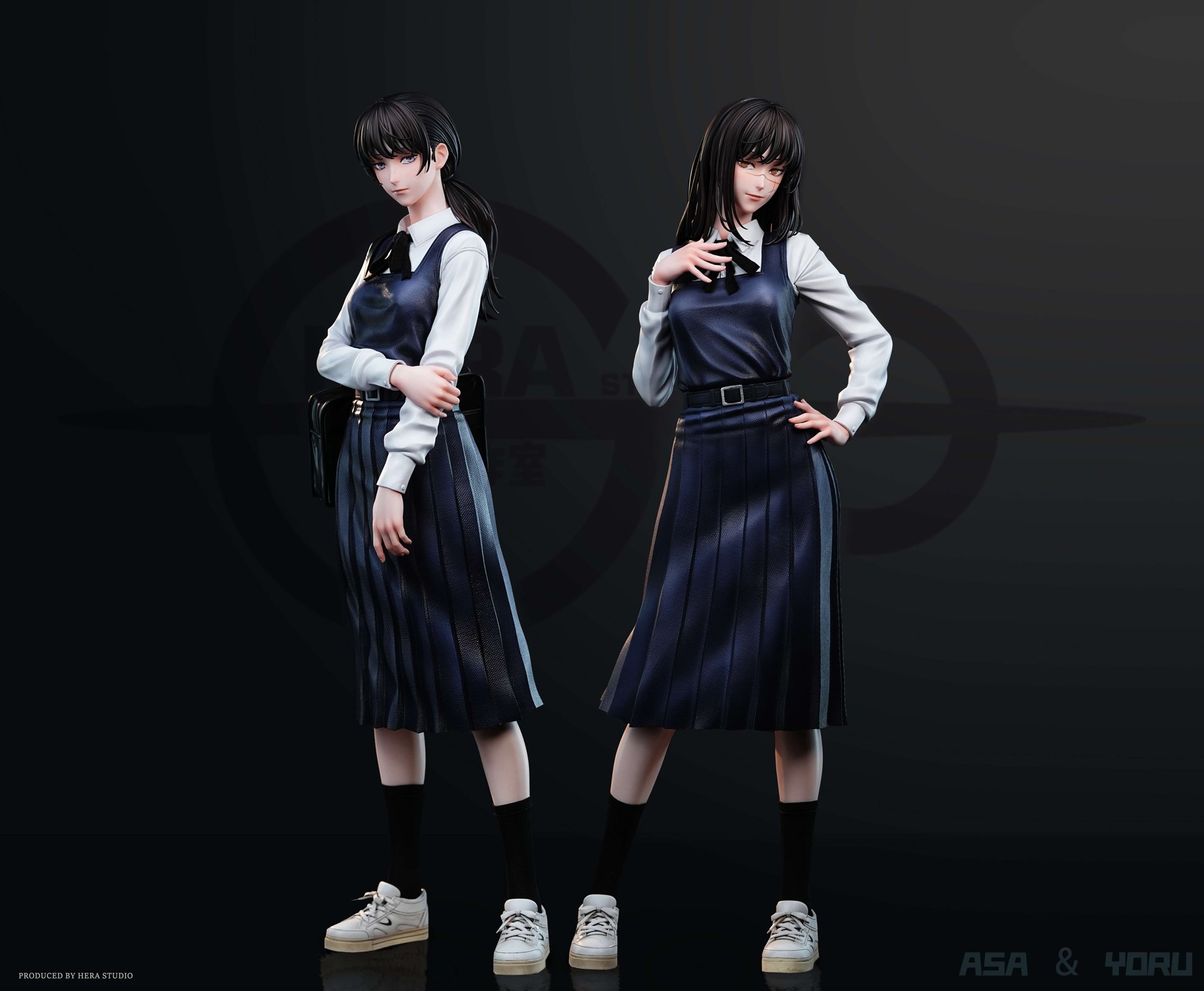 1/4 Scale Asa Mitaka & Yoru - Chainsaw Man Resin Statue - HeRa Studio