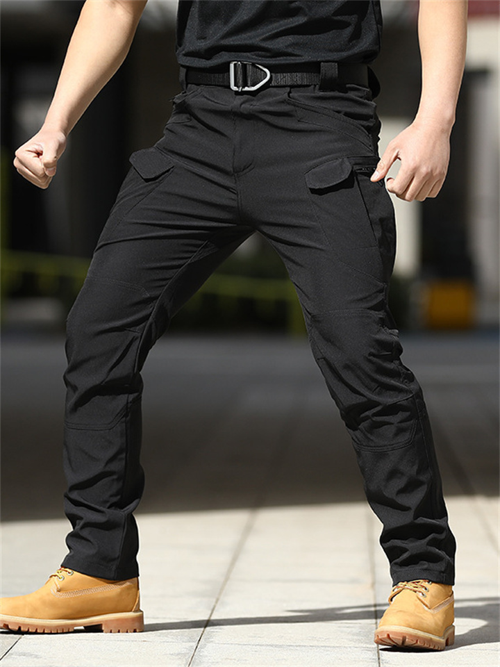 Men's Outdoor Consul Soft Shell Elastic Pants Multi-pocket Work Pants ...