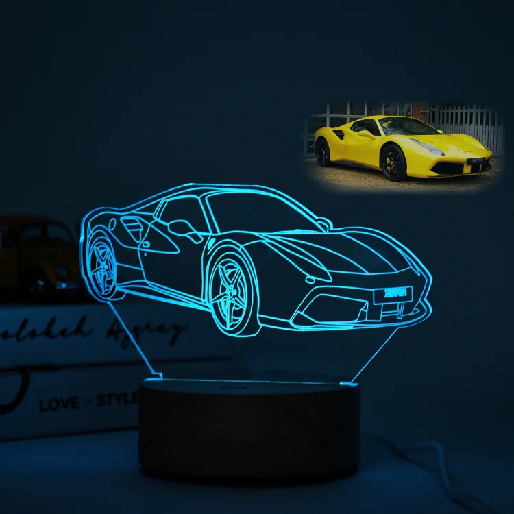 Custom 3D Car Sketch Night Light