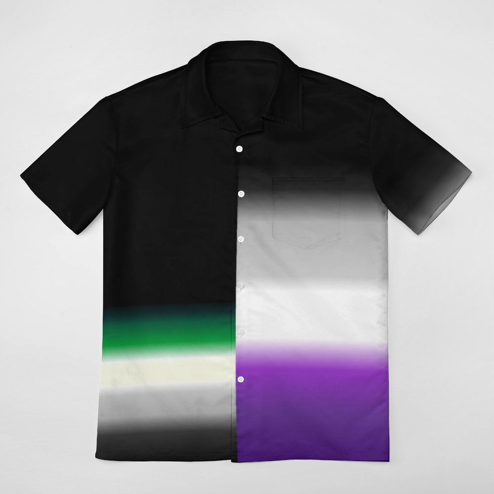 Asymmetric Aro Ace Asexual Aromantic Pride Flags Hawaiian Shirt Mens ...