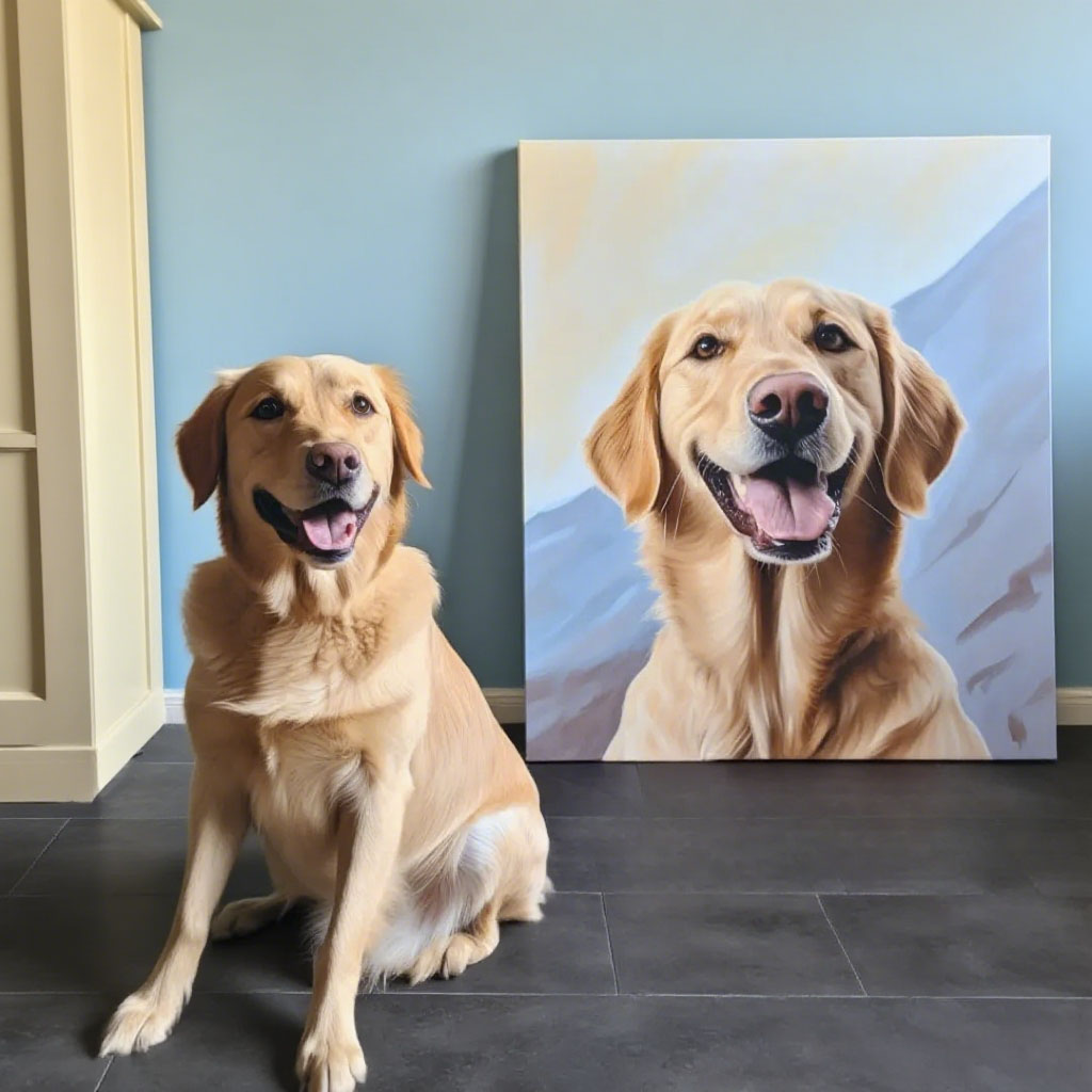 Modern Canvas Custom Canvas Wall Art Pet Portrait Personalized Dog ...