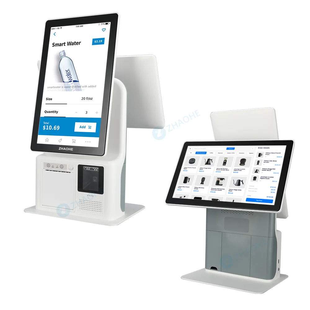 RFID self order kiosk with thermal printer scanner reading qr code RFID ...