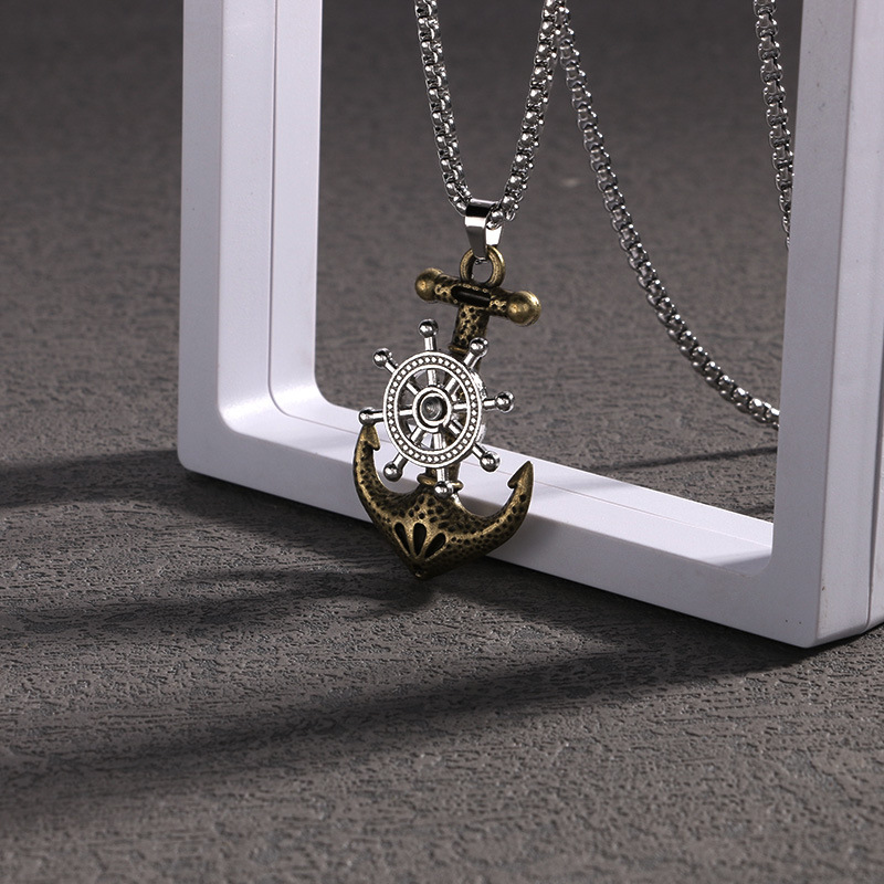 Rotating Anchor Necklace