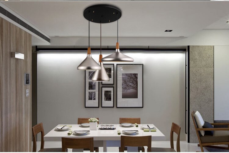 Brushed Gold/Silver Modern Pendant Lights Industrial Kitchen Pendant ...