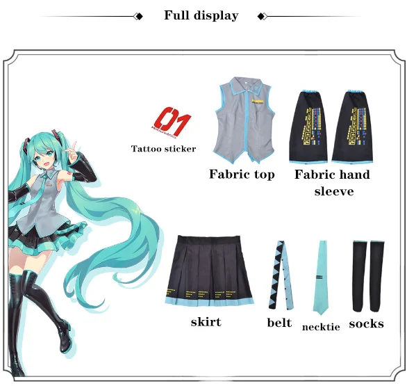 Hatsune Miku Official clothing Cloth and silver patent leather cosplay ...