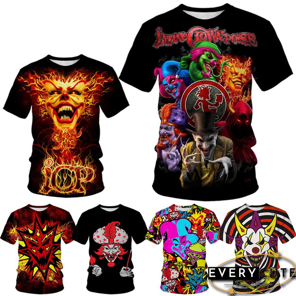 New Men's Fashion Insane Clown Posse Icp Joker Cards 3D Printed T-shirt