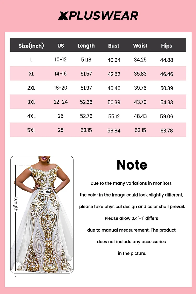 Xpluswear Plus Size Formal Formal Wedding Royal Appliques Sequin Off
