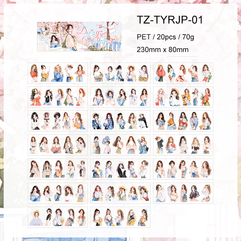 PET Sticker - Sweet Oxygen Diary Series Vintage Character 3.59