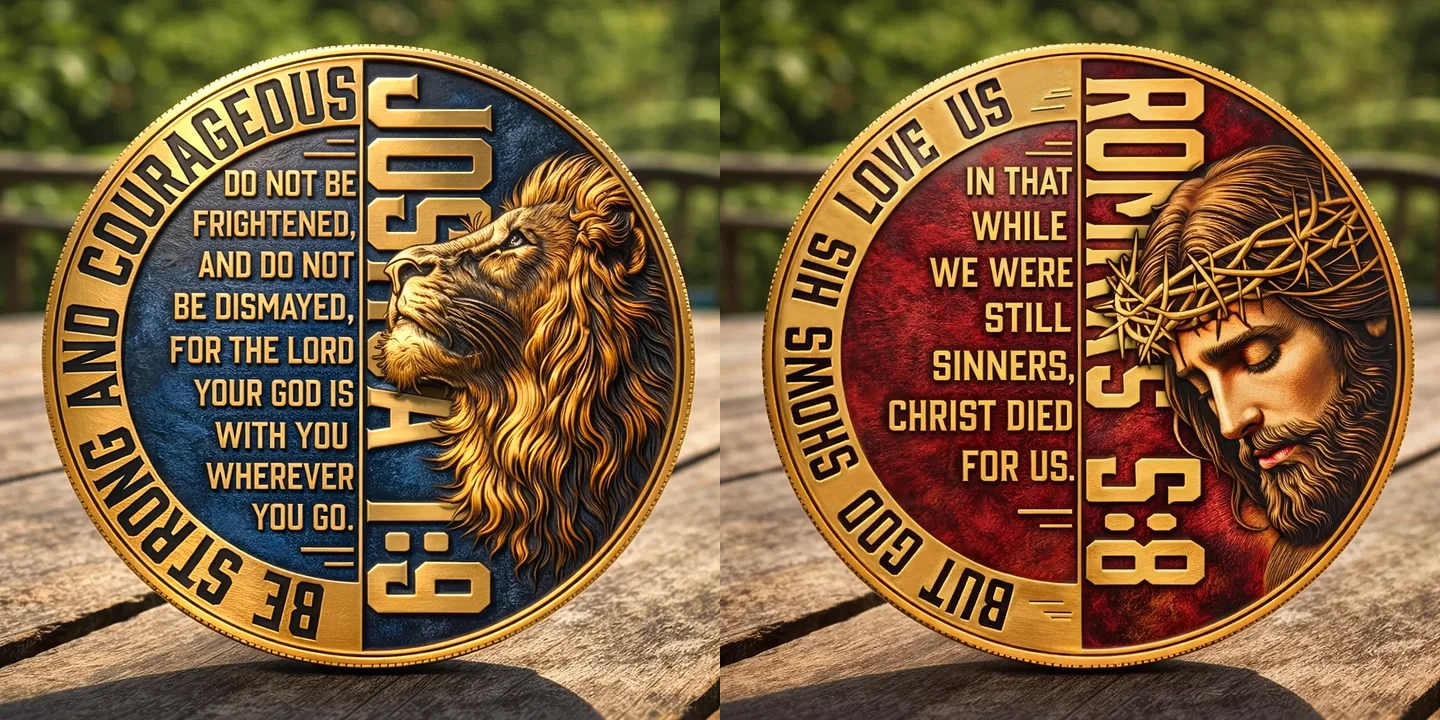 🏆Flash Sale 60% OFF - Biblical Scripture Commemorative Coin – Joshua 1: ...