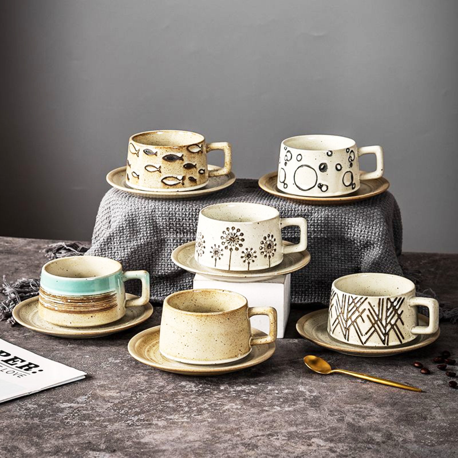 Vintage-Inspired Coffee Cups With Charming Rustic Ceramic Effect