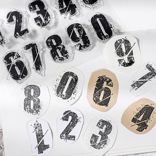 Vintage Number Clear Stamps