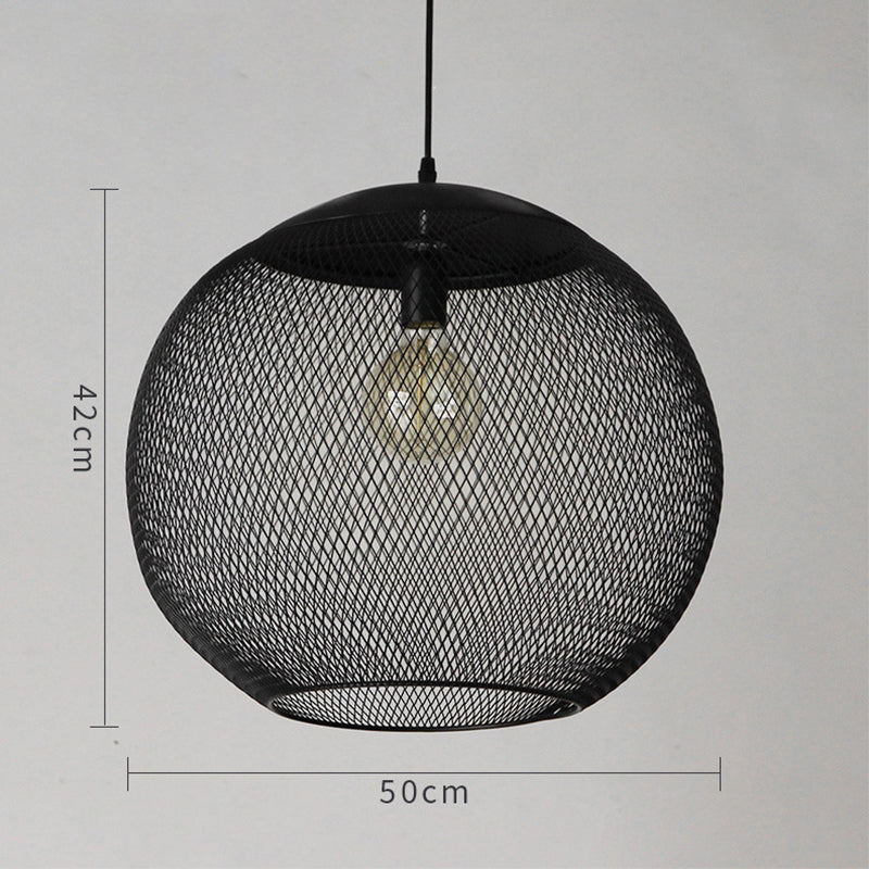Arturest Pendant Light Black Retro Industrial Iron Net Chandelier For ...