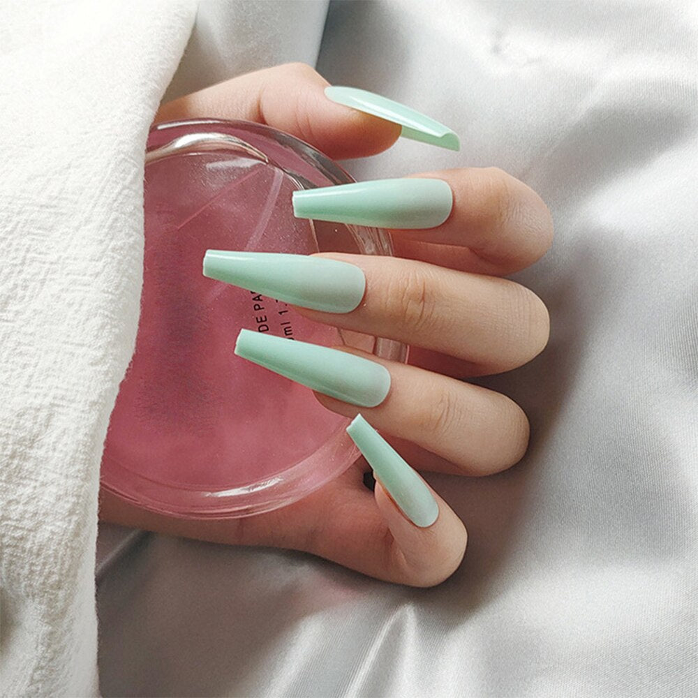 20/24pcs/Box Detachable False Nails Long Ballerina Wearable Fake Nails ... 20/24pcs/Box Detachable False Nails Long Ballerina Wearable Fake Nails ...
