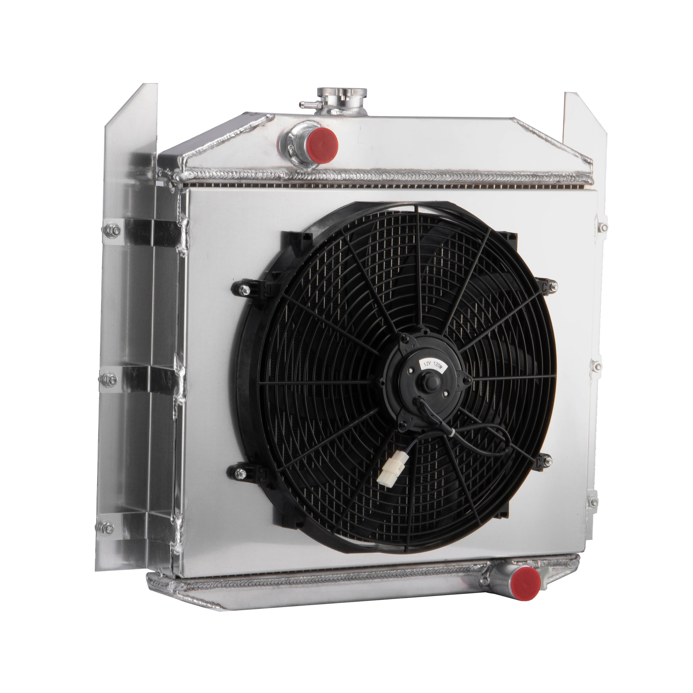 Alloyworks 4 Row Radiator with Shroud Fan For 1949-1952 Studebaker 2R11 ...