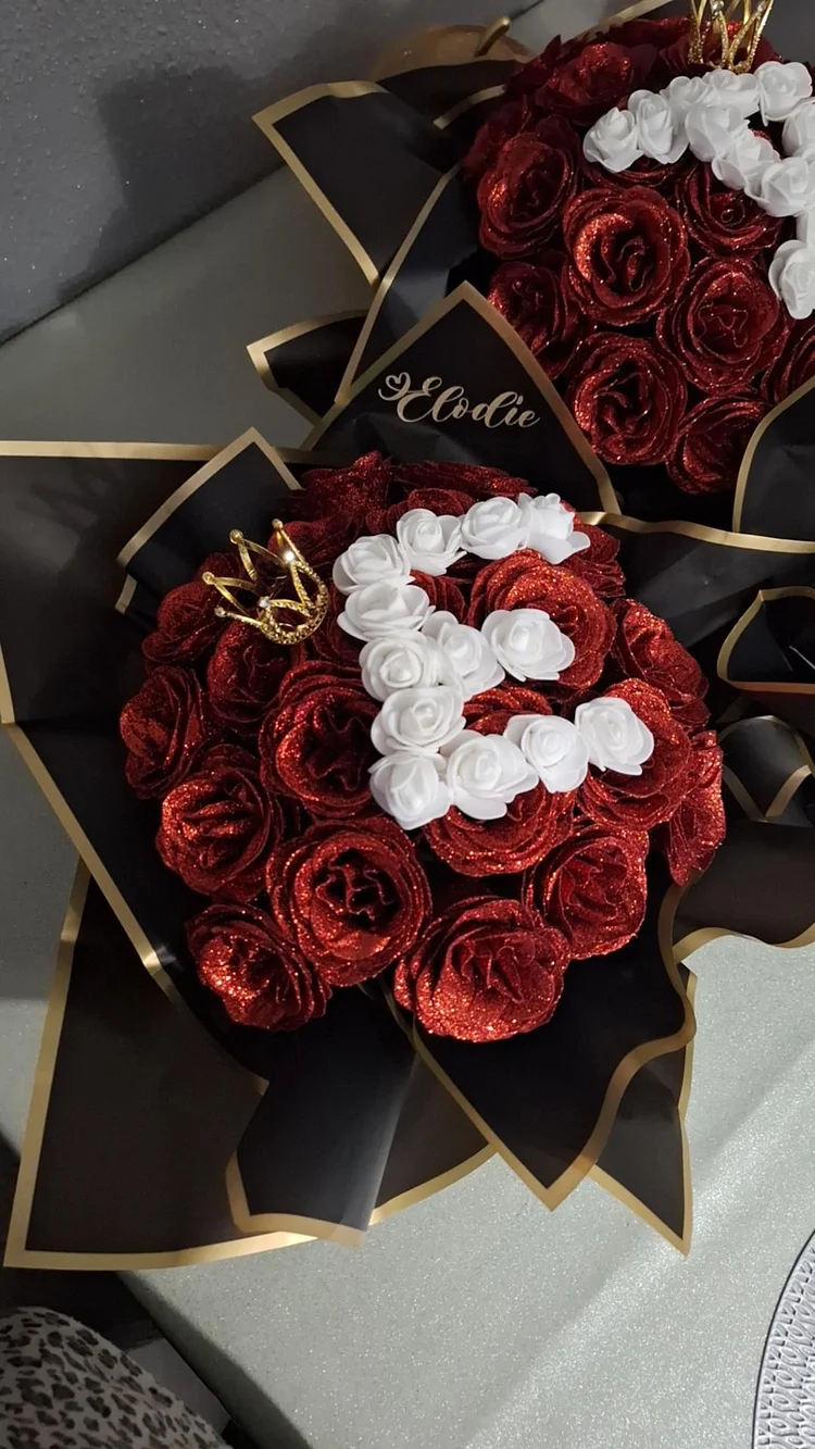 Personalized eternal roses letter bouquet