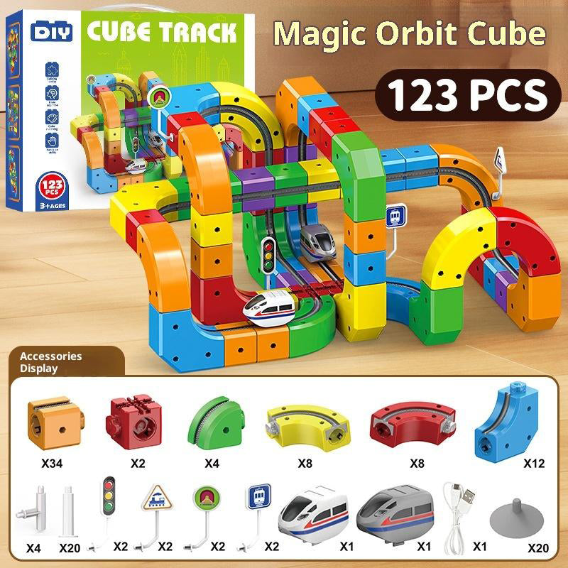 Saker® 3D STEM Electric Train Set for Kids｜Dynamic Click Rail Track ...