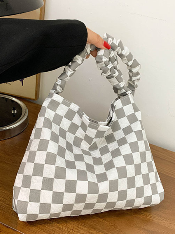 Checkerboard Pleated Bags Handbags - MissTip
