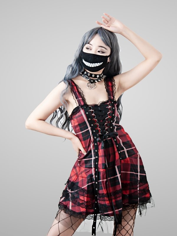 Medieval Gothic Punk Lace Up Dress