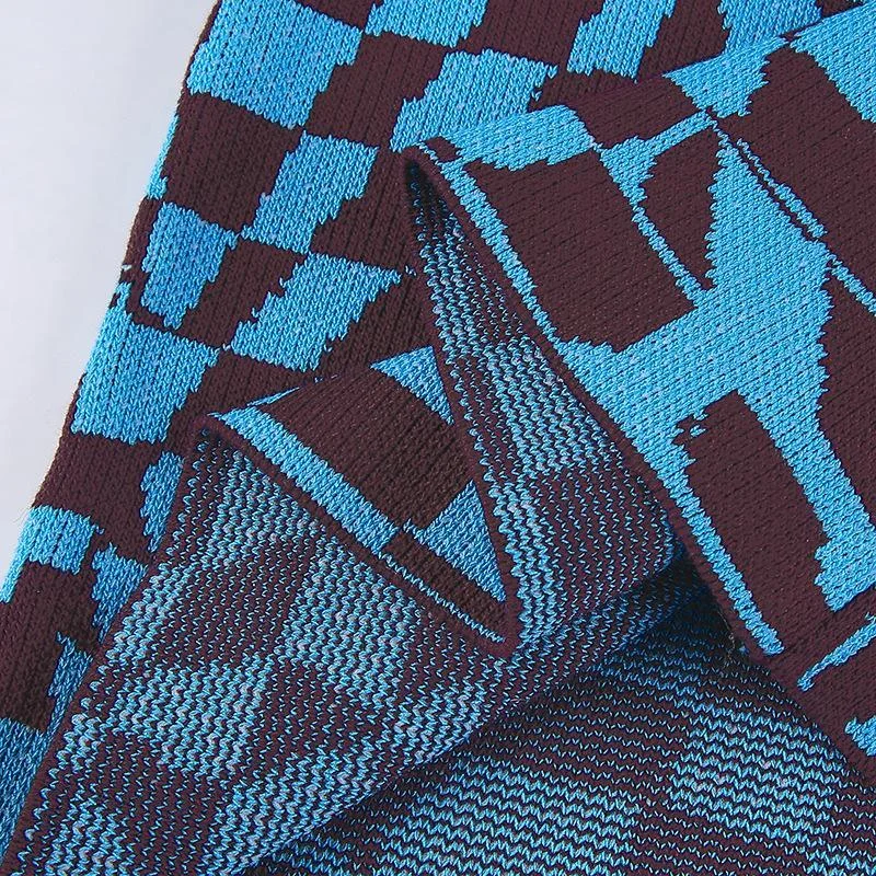 IRREGULAR CHECKERBOARD KNIT TANK TOP