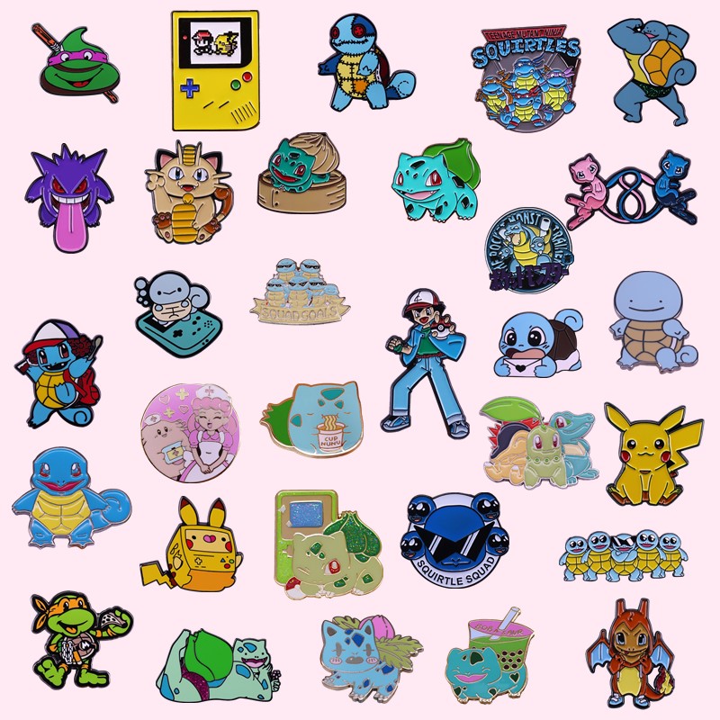 Cute Japanese Anime Pokémon Pikachu Jenny Turtle Brooch Pokemon Enamel ...