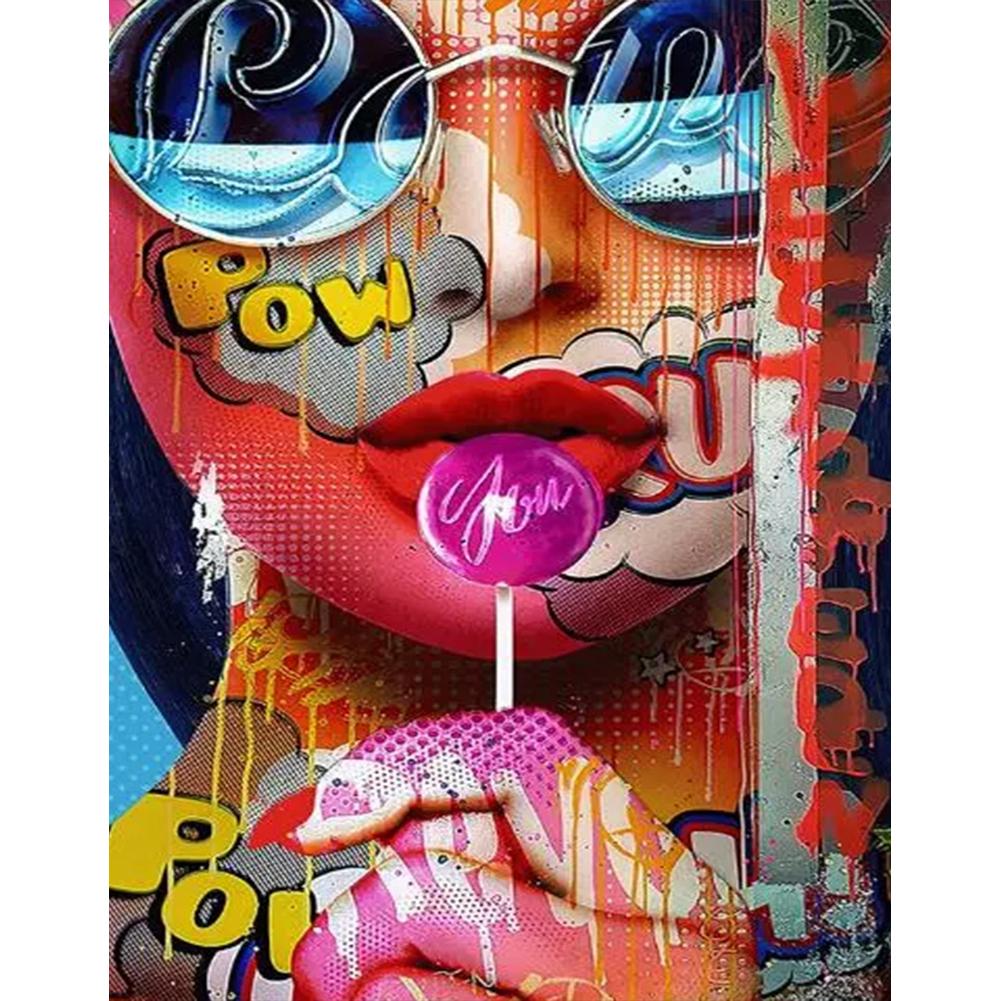 Diamond Painting - Full Square Drill -Scrawl Face(30*40cm)