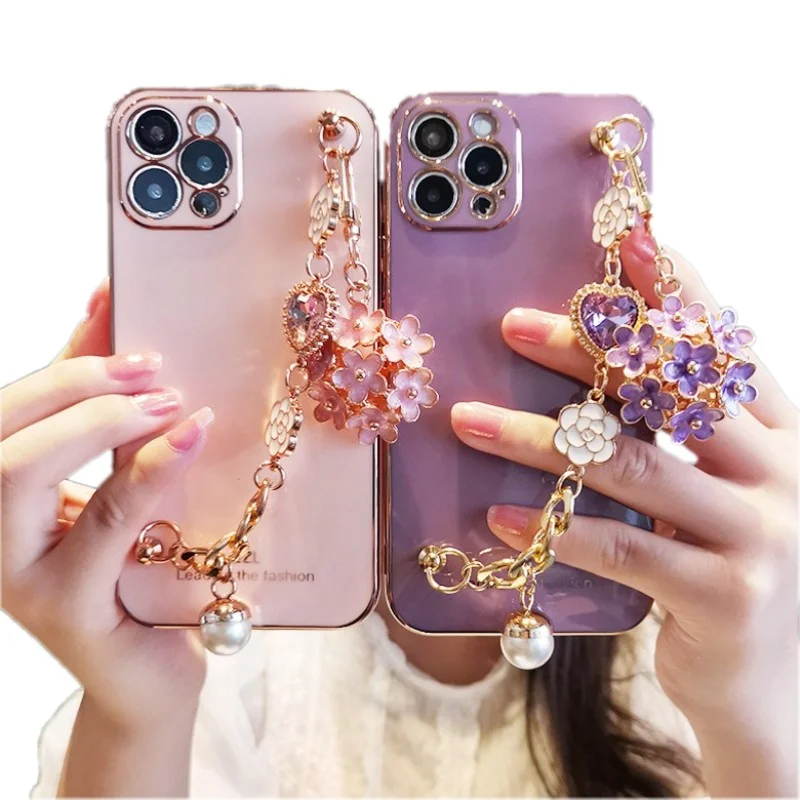 Nigikala Camellia Bracelet Flower Gem Phone Case For Samsung S10 A32 ...