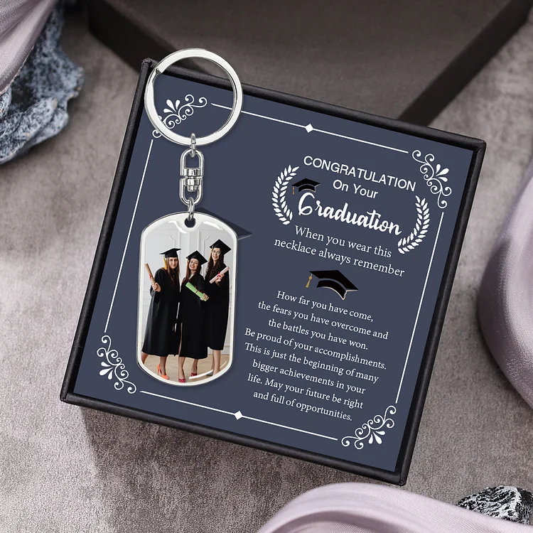Class of 2024 Custom Photo Keychain Graduation Gift Set