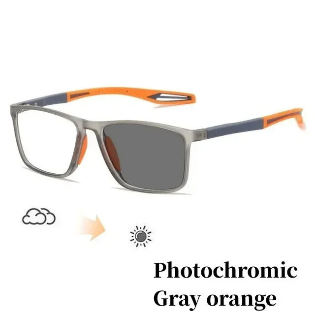 Unisex Outdoor Color Changing Myopia Glasses Vintage Anti Blue Light ...