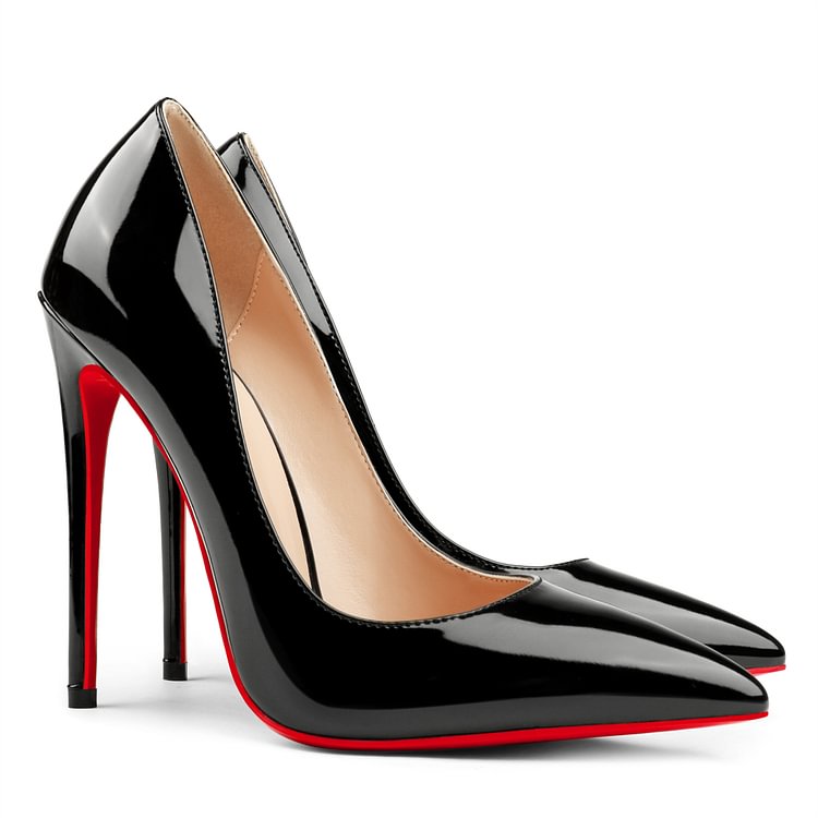 120mm Women's Wedding Party Heels Classic Color Red Bottom Patent Pumps