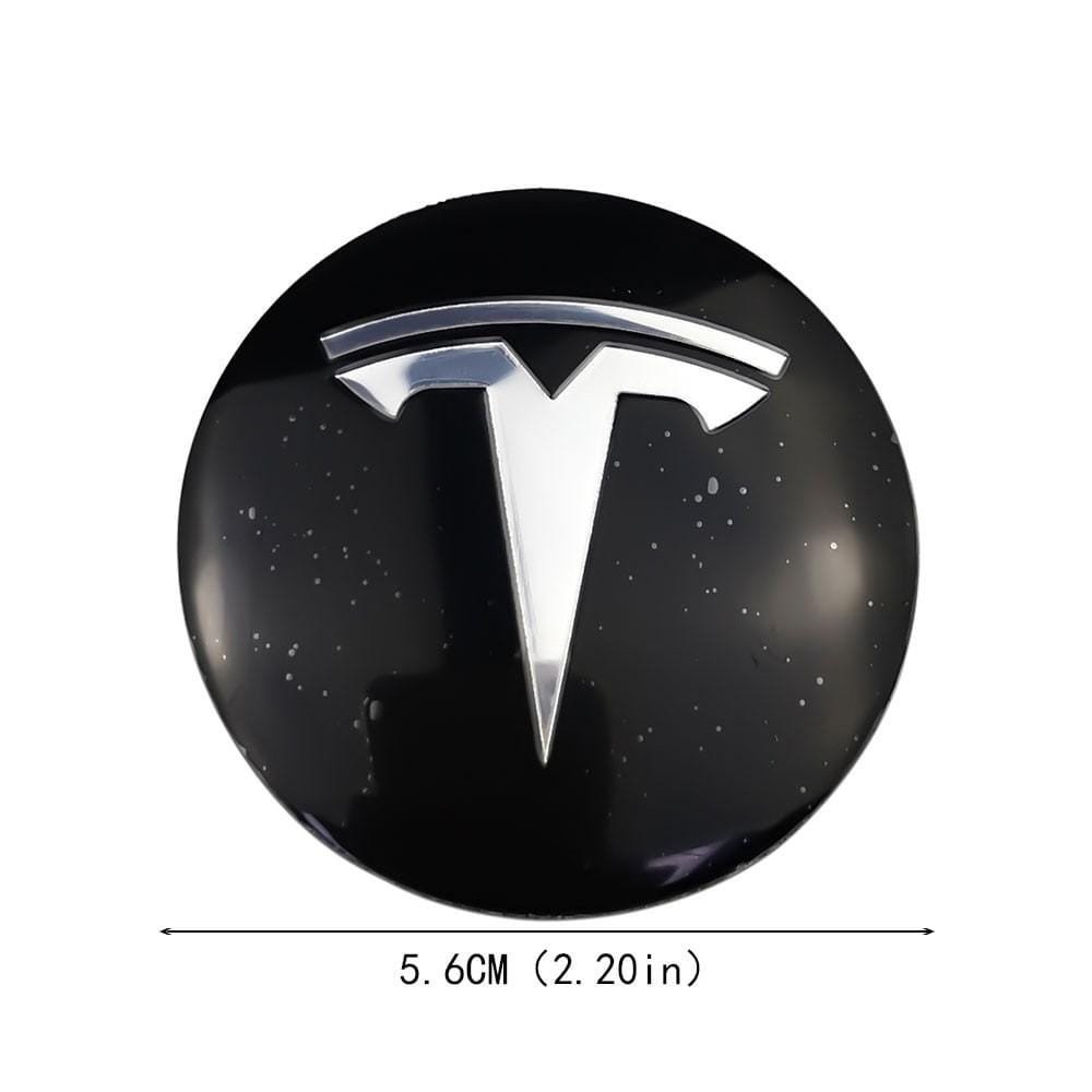 4PCS 56mm Tesla Logo Car Wheel Center Hub Cap Sticker Auto Tire Emblem ...