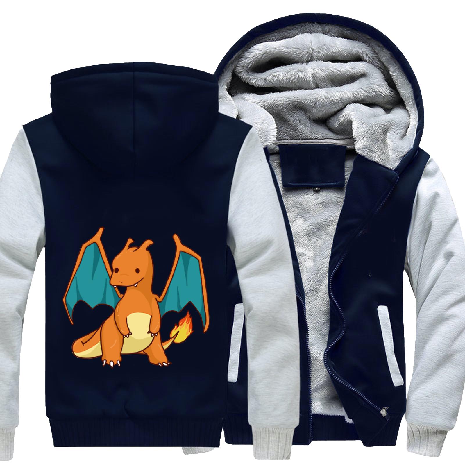Cute Mega Charizard X, Pokemon Fleece Jacket