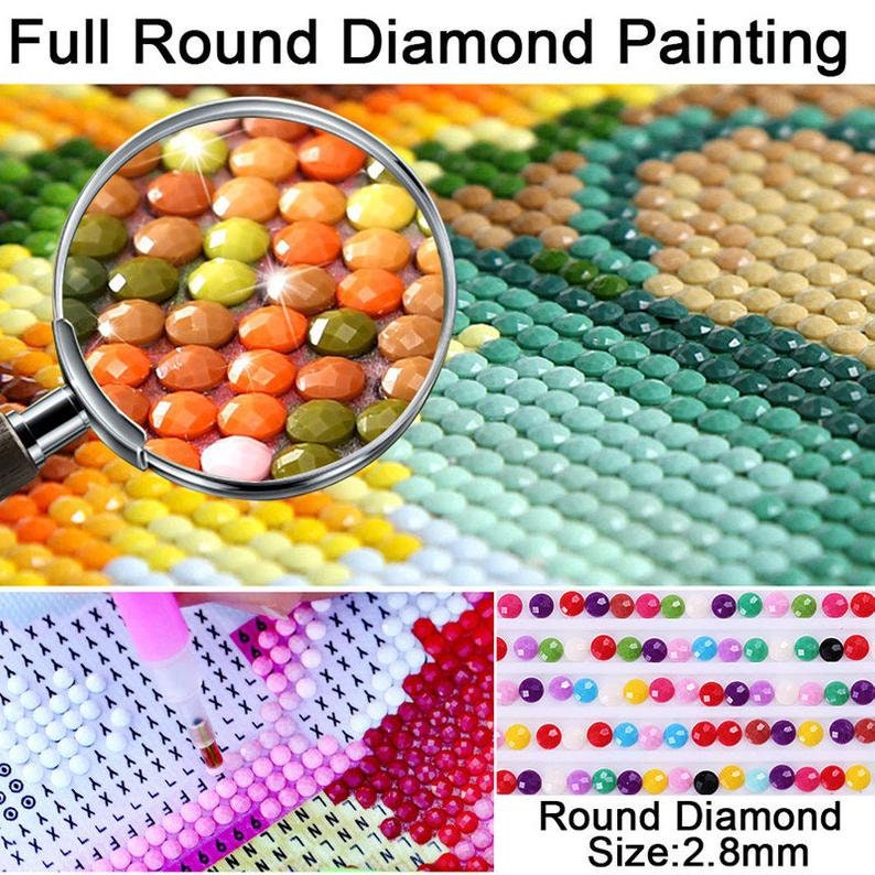 Cat and Fish | Full Round/Square Diamond Painting Kits | 20x20-50x50cm