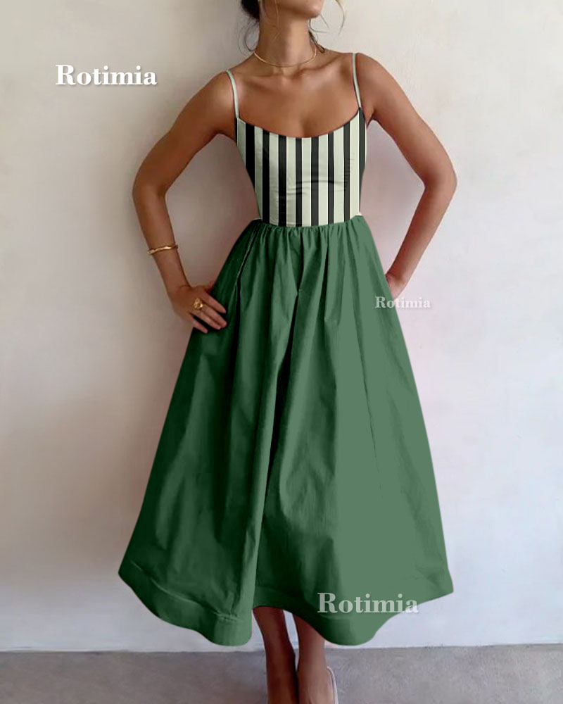 Geometric colorblock print midi dress