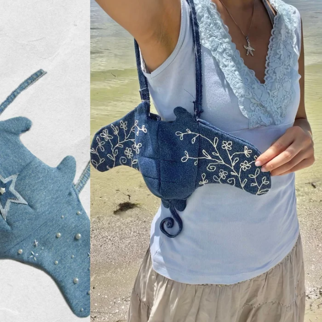 Manta Ray Bag Sewing Template- With Instructions