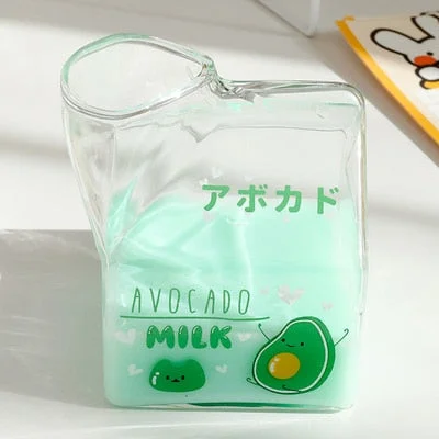 Kawaii Milk Square Glass Cup (380ml)