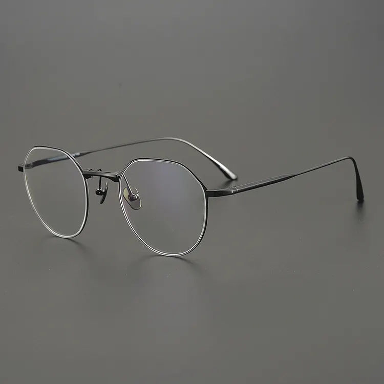 Japanese Handmade Titanium Ultralight Eyeglasses Round Male Female ...
