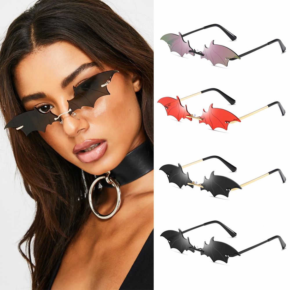 Novel Party Halloween Cosplay Glasses Rimless Devil Ear Heart Shape ...