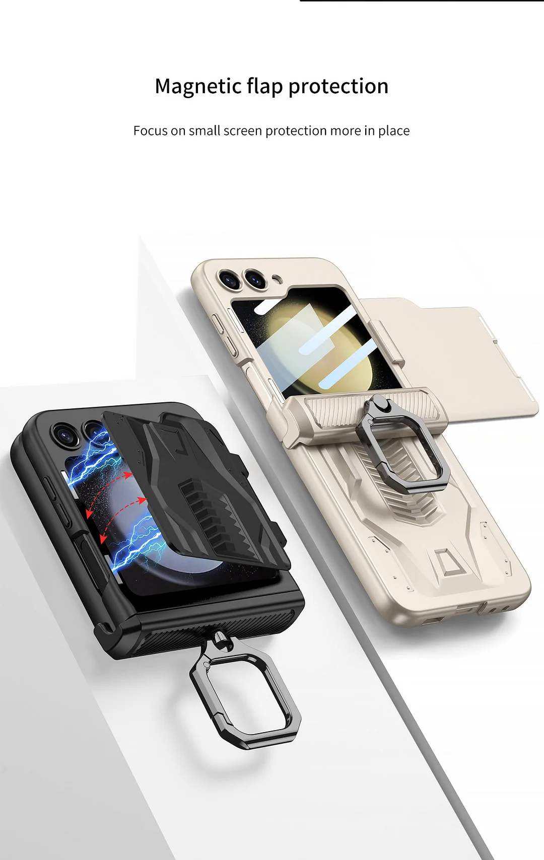 Samsung Z Flip series magnetic hinge folding mecha phone case