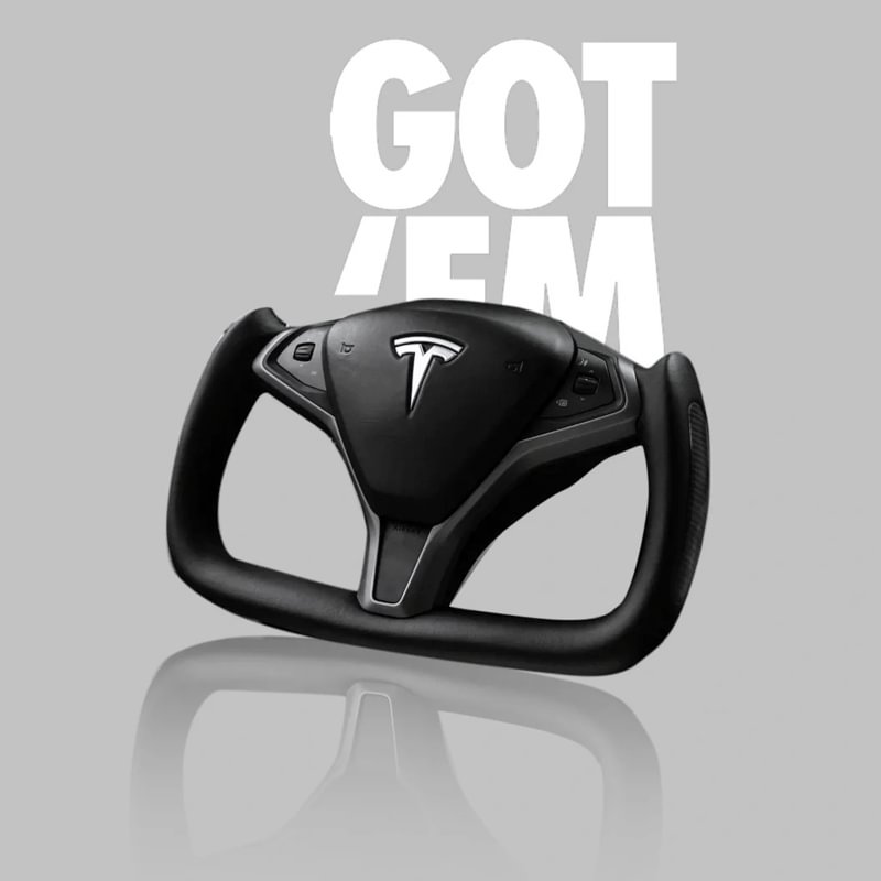 2012-2020 Model S/X Yoke Style Carbon Fiber Steering Wheel